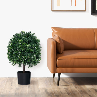 Costway Artificial Boxwood Topiary Ball Tree Faux Bushes Ball Plants w ...