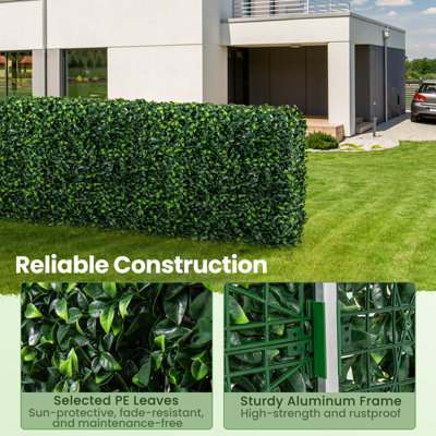 COSTWAY Artificial Plant Wall Fake Privacy Fence Plant Block Decoration ...
