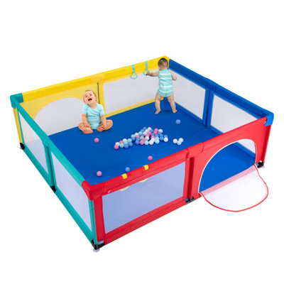 Costway Baby Playpen Large Safety Infant Activity Center W/ 50 PCS ...