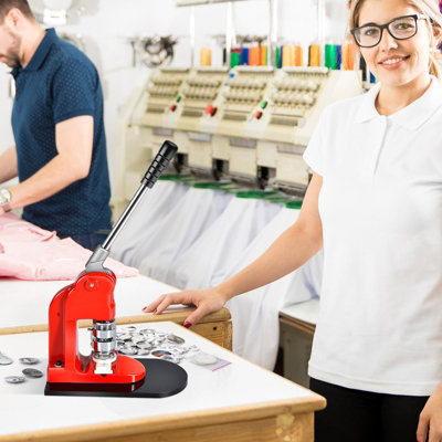 Costway Badge Maker Machine 25mm Button Punch Press Machine w/ 1000 PCS ...