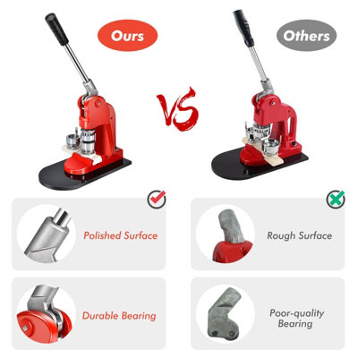 Costway Badge Maker Machine 25mm Button Punch Press Machine w/ 1000 PCS ...