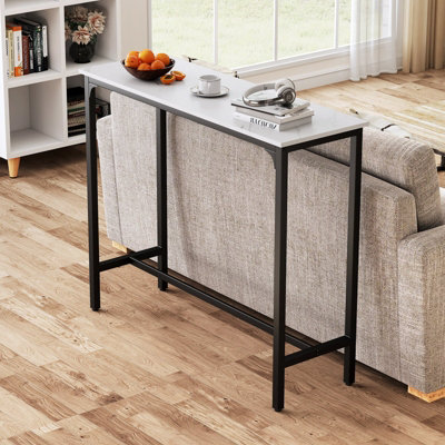 COSTWAY Bar Table 120 x 40 x 101cm Sofa Console Table with Footrest-White