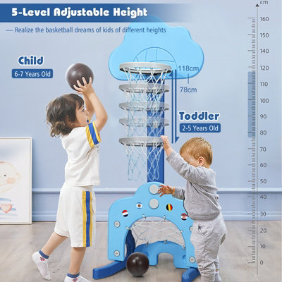 COSTWAY BASKETBALL HOOP SET 3 IN 1 SPORTS ACTIVITY CENTER WITH ...