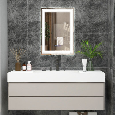 Costway Bathroom Led Vanity Mirror Dimmable Vanity Wall Mirror with 3 ...
