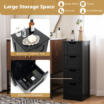 Costway Bathroom Storage Cabinet Freestanding Storage Organizer Side Table