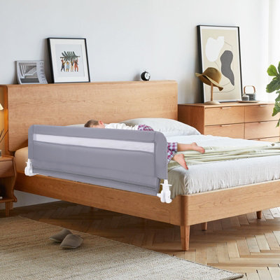 COSTWAY Bed Rail Guard for Toddlers 120CM Foldable Baby Bed Rail w ...