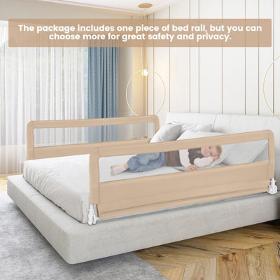 COSTWAY Bed Rail Guard for Toddlers 180CM Foldable Baby Bed Rail w ...