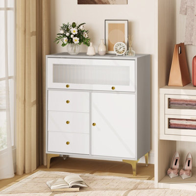 COSTWAY Bedroom Chest of Drawers Modern Storage Cabinet with 3 Drawers ...
