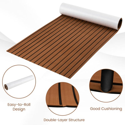 Costway Boat Flooring EVA Foam Decking Non-Slip & Self-Adhesive Decking ...