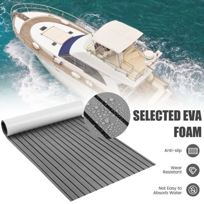 Costway Boat Flooring EVA Foam Decking Non-Slip & Self-Adhesive Decking ...