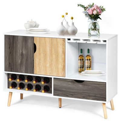 Costway Buffet Sideboard Kitchen Cupboard with Wine Rack | DIY at B&Q