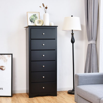 Costway Chest of Drawers Free Standing 6 Drawers Wooden Storage Cabinet ...