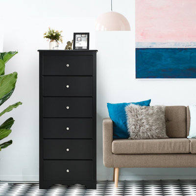 Costway Chest of Drawers Free Standing 6 Drawers Wooden Storage Cabinet ...
