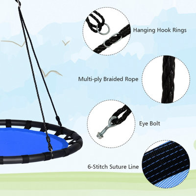 Costway Children Tree Swing Set 100cm Giant Round Nest Swings W ...