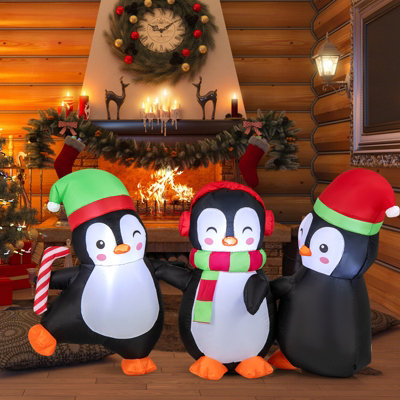 COSTWAY Christmas Inflatables Decoration LED Lighted Xmas Inflatable ...