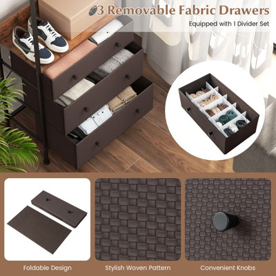 Costway Clothes Rack Freestanding Closet Organizer Clothing Stand Dresser