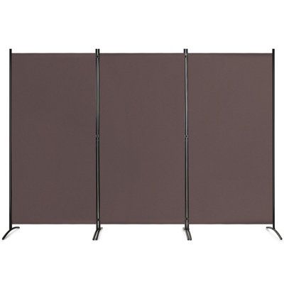 Costway Coffee Folding Room Divider with 3 Panels | DIY at B&Q