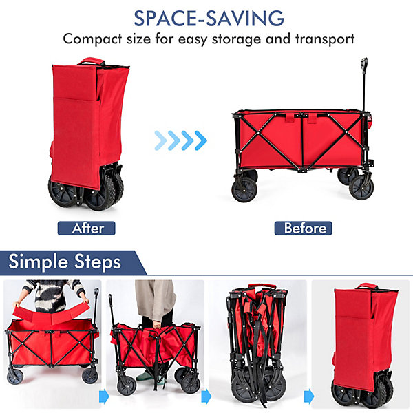 Shop Costway Collapsible Folding Wagon Cart Outdoor Utility Garden ... Shop Costway Collapsible Folding Wagon Cart Outdoor Utility Garden ...
