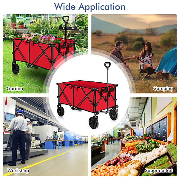 Shop Costway Collapsible Folding Wagon Cart Outdoor Utility Garden ... Shop Costway Collapsible Folding Wagon Cart Outdoor Utility Garden ...
