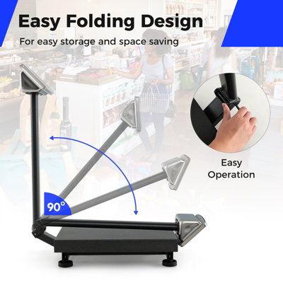 COSTWAY Commercial Digital Scale Foldable Floor Platform Scale w/ Price ...