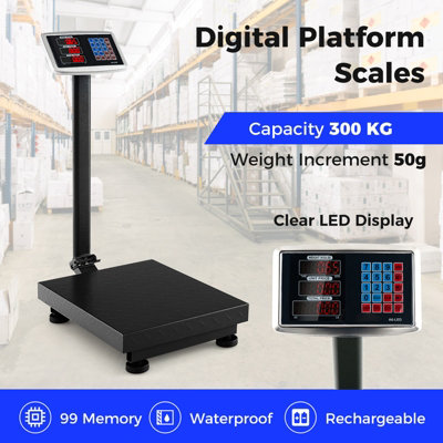 COSTWAY Commercial Digital Scale Foldable Floor Platform Scale w/ Price ...