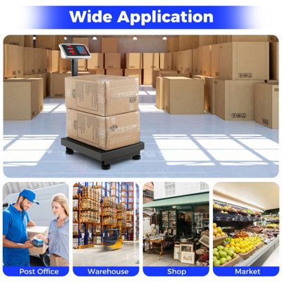 COSTWAY Commercial Digital Scale Foldable Floor Platform Scale w/ Price ...