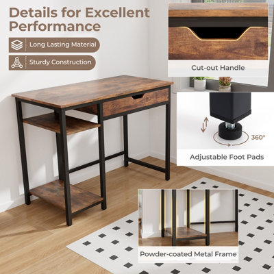 100cm wide desk with drawers store