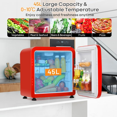 Costway Compact Freestanding Refrigerator Table Top Mini Fridge ...