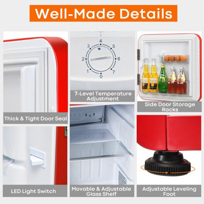 Costway Compact Freestanding Refrigerator Table Top Mini Fridge ...