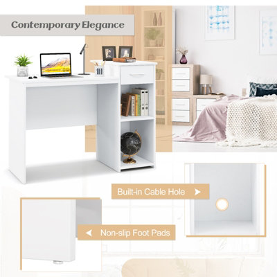 Costway Computer Desk Home Office Modern Laptop PC Desk with Drawer