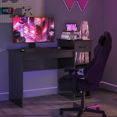 Costway Computer Desk with Drawer & CPU Stand Laptop PC Desk Compact ...