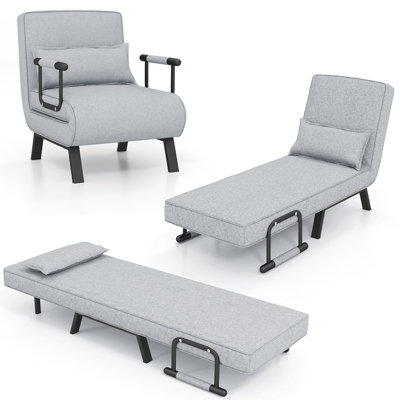 Costway Convertible Single Folding Sofa Bed Sleep Chair w/ 6 Positions ...