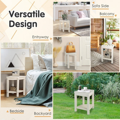 Costway Corner Shower Bench Stool Bathroom Seat 2-Tier Storage Shelf ...