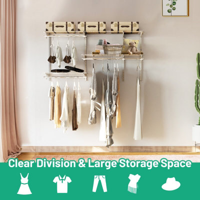 Costway Custom Closet Organizer Kit Smart Closet Organizer System Wall ...