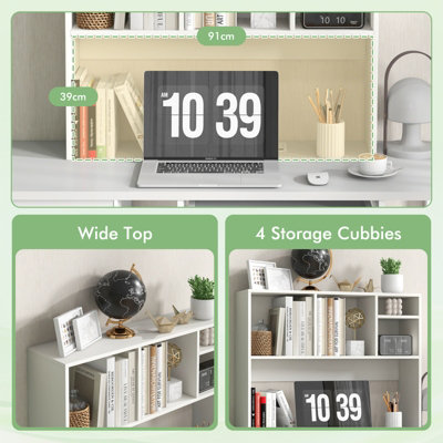 Costway Desktop Bookshelf Tabletop Display Rack Storage Organizer w/ 4 ...