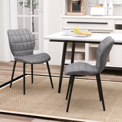 Costway Dining Chairs Set of 2 Kitchen Chairs w/ Padded Back Armless ...