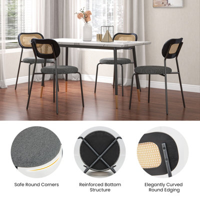 Costway Dining Chairs Set of 2 Upholstered Kitchen Chairs with Imitated ...