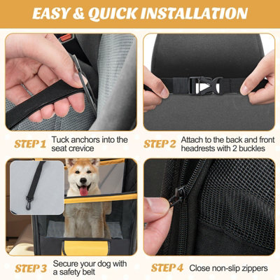 Costway Dog Car Seat Cover Half Pet Back Seat Cover Small & Medium Dogs ...