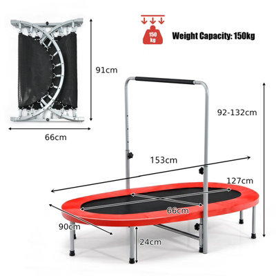 Costway Double Foldable Jumping Fitness Kids Trampoline Rebounder w ...