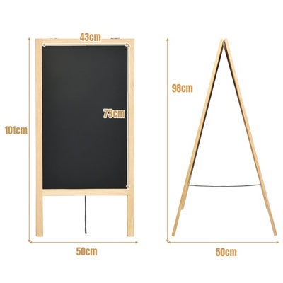 Costway Double-Sided Chalkboard Foldable Advertising Board w/ Magnetic ...