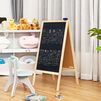 Costway Double-Sided Chalkboard Foldable Advertising Board w/ Magnetic ...