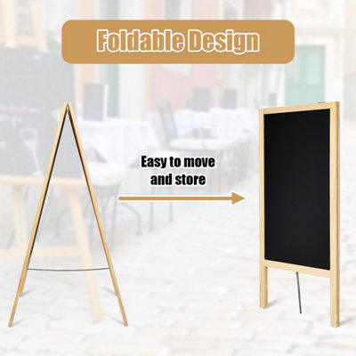 Costway Double-Sided Chalkboard Foldable Advertising Board w/ Magnetic ...