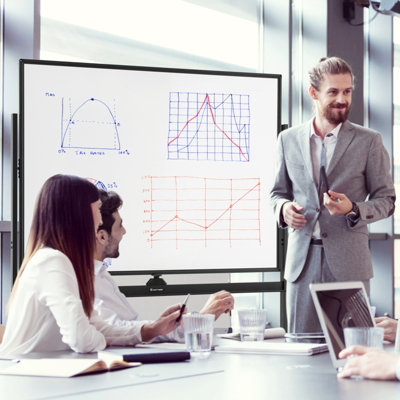 Costway Double Sided Magnetic Whiteboard Adjustable Mobile Revolving ...