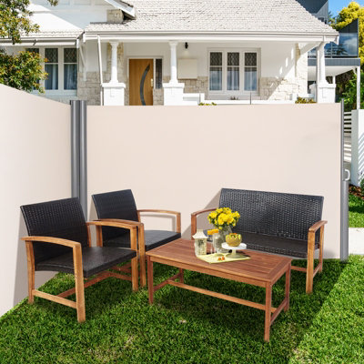 Costway Double-sided Waterproof Sun Shade Wind Screen Privacy Divider