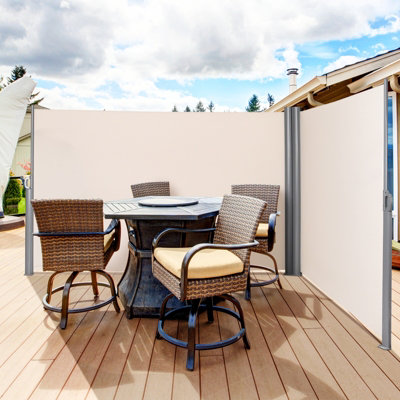 Costway Double-sided Waterproof Sun Shade Wind Screen Privacy Divider