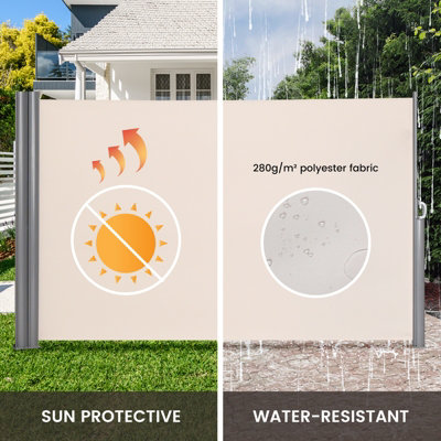 Costway Double-sided Waterproof Sun Shade Wind Screen Privacy Divider