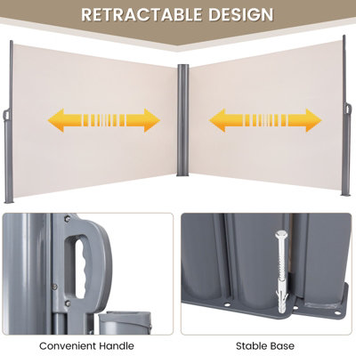 Costway Double-sided Waterproof Sun Shade Wind Screen Privacy Divider