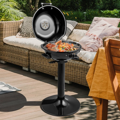 COSTWAY Electric BBQ Grill Portable Standing Grill with Removable ...