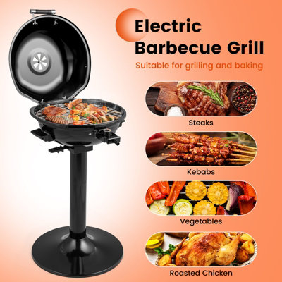 COSTWAY Electric BBQ Grill Portable Standing Grill with Removable ...