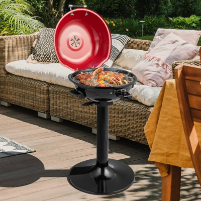 COSTWAY Electric BBQ Grill Portable Standing Grill with Removable ...